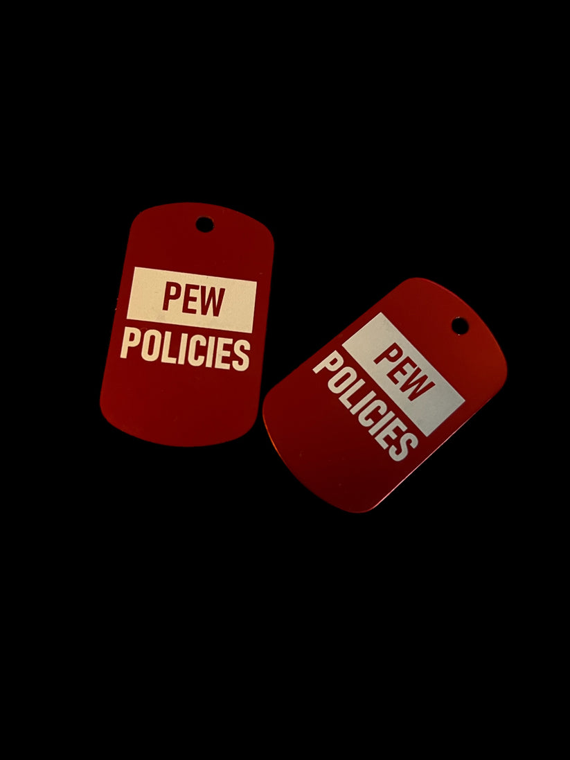 PEW POLICIES TRAVEL TAG 2pack – REDHAT ARMAMENT